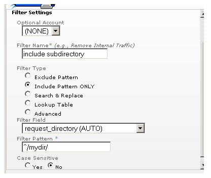 Exclude/Include Filters - Urchin Help